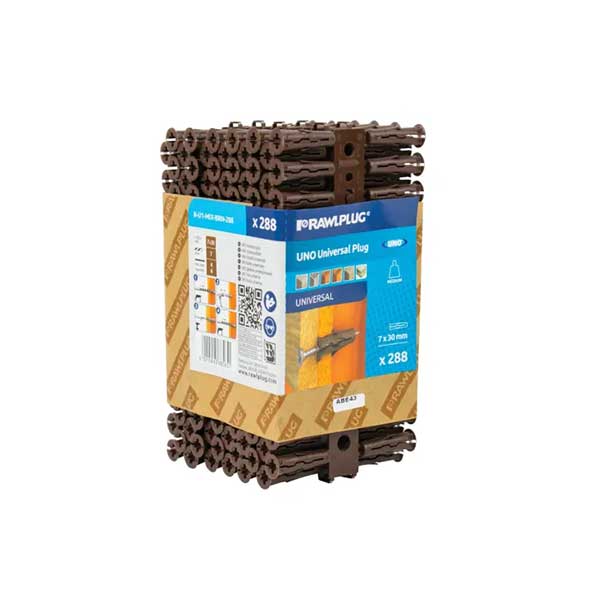 Brown Rawlplugs Plugs 7 x 30mm (Pack 288) – Tiles & Trims